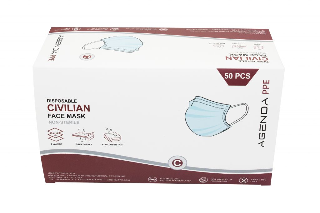 Disposable Civilian Face Masks (Box of 50pcs) - Agenda PPE