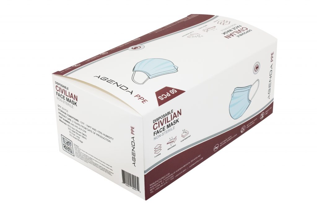 Disposable Civilian Face Masks (Box of 50pcs) - Agenda PPE